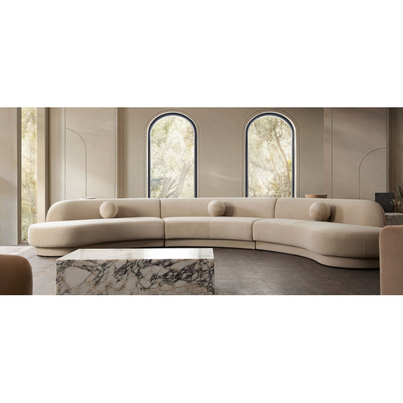 Diamond Sofa 178'' Round Arm Curved Sofa | Wayfair